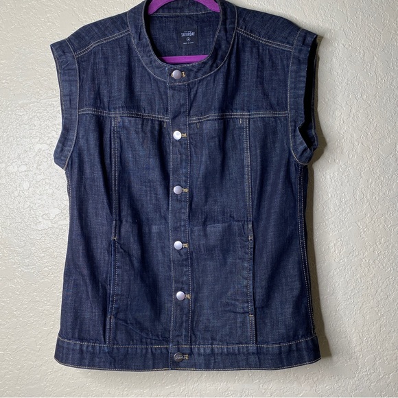 kate spade | Jackets & Coats | Kate Spade Saturday Denim Sleeveless ...
